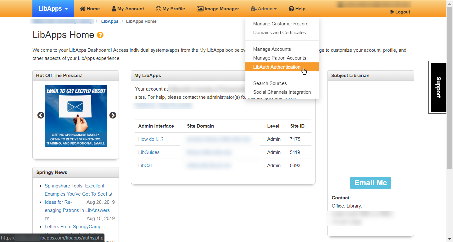 Sign in to Springshare LibApps with OpenAthens